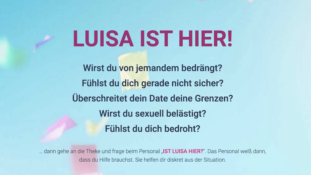 Luisa ist hier für Frauen in Bedrängnis